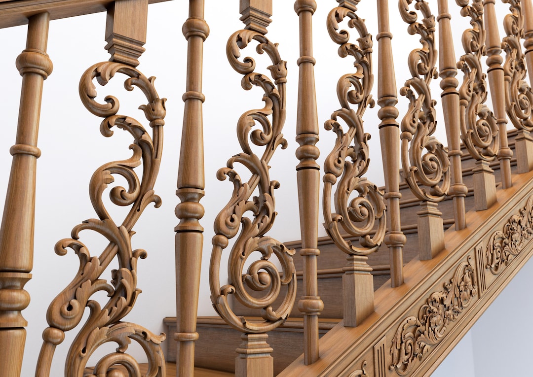 Carved Wide Balusters for Staircase, Unique Design Stair Parts ...