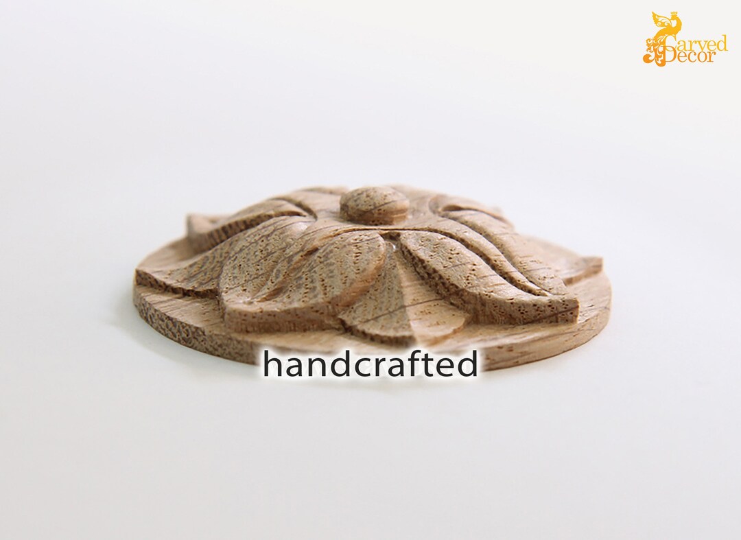 Furniture Round Rosette Wood Decor Floral Hand Carved Rosette - Etsy