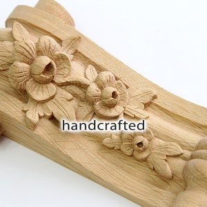 Pair Decorative Wooden Corbels With Flowers, Wood Carving Home Decor ...