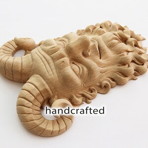 Carved Wood Face of Satyr - Sculpture Faun Satan Wall Art Decor - Etsy