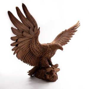 Large Eagle Wood Carving Statue, Eagle Sculpture, Carved Eagle, Hancook ...