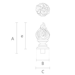 Hand Carved Finial Flame, Empire Style Newel Post Finial (2 Pc.) - Etsy