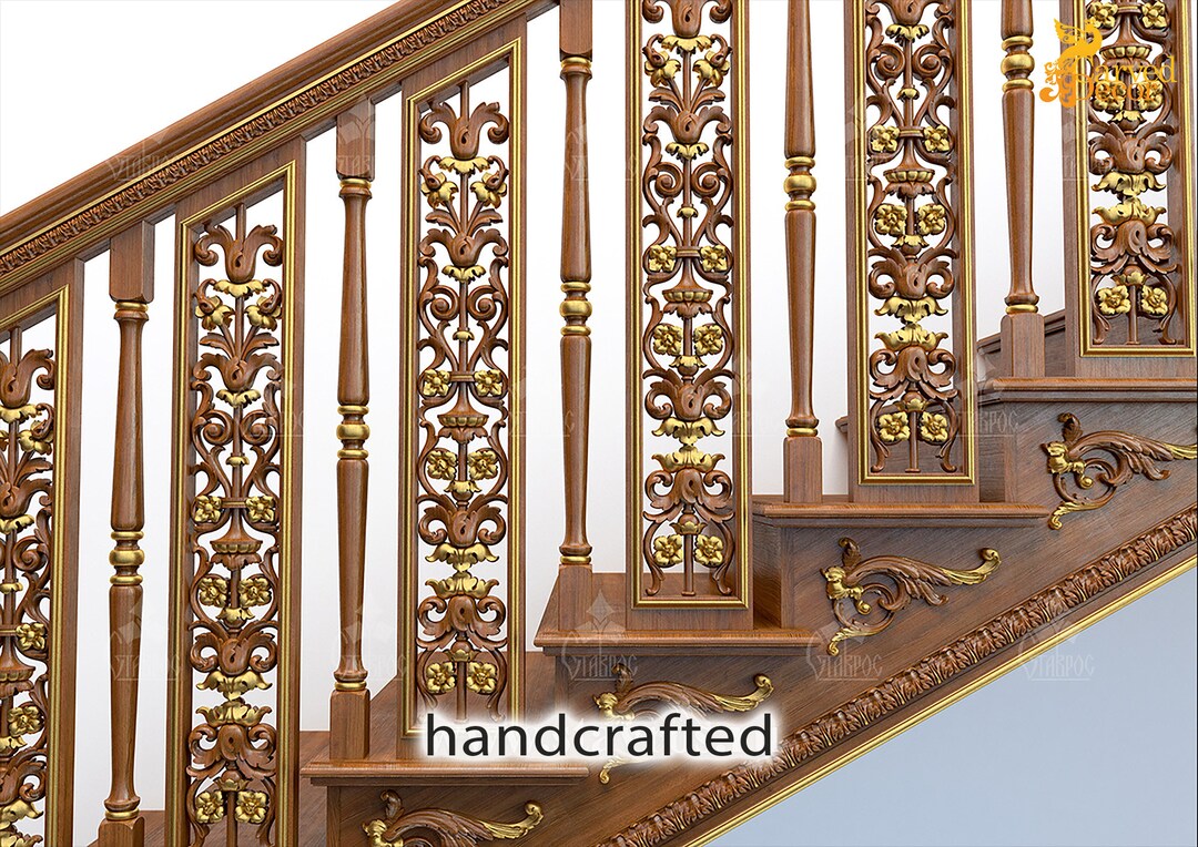 Architectural Openwork Wooden Baluster Baroque Bannister for - Etsy