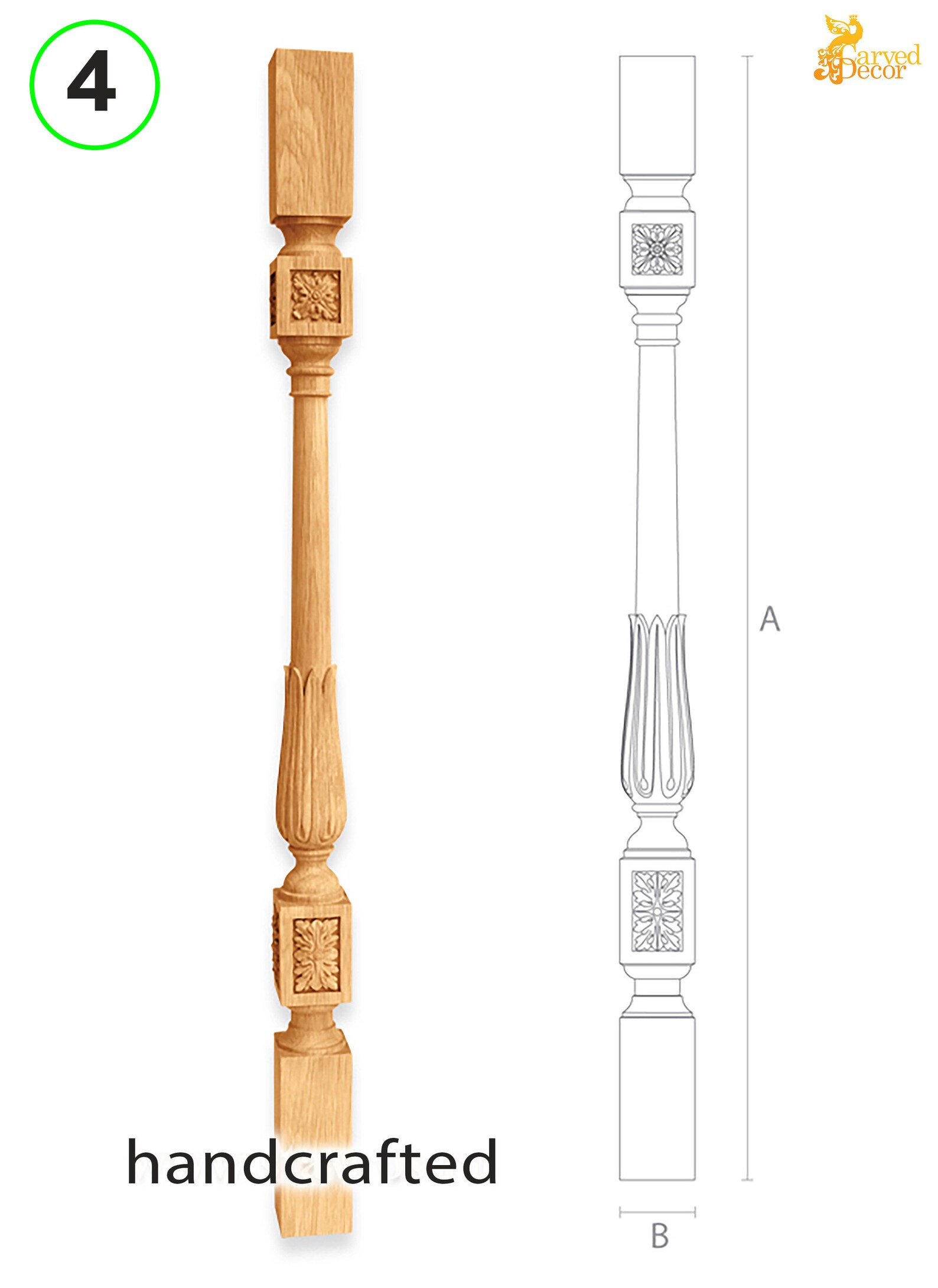 Carved Wooden Balusters for Staircase Stair Banister - Etsy