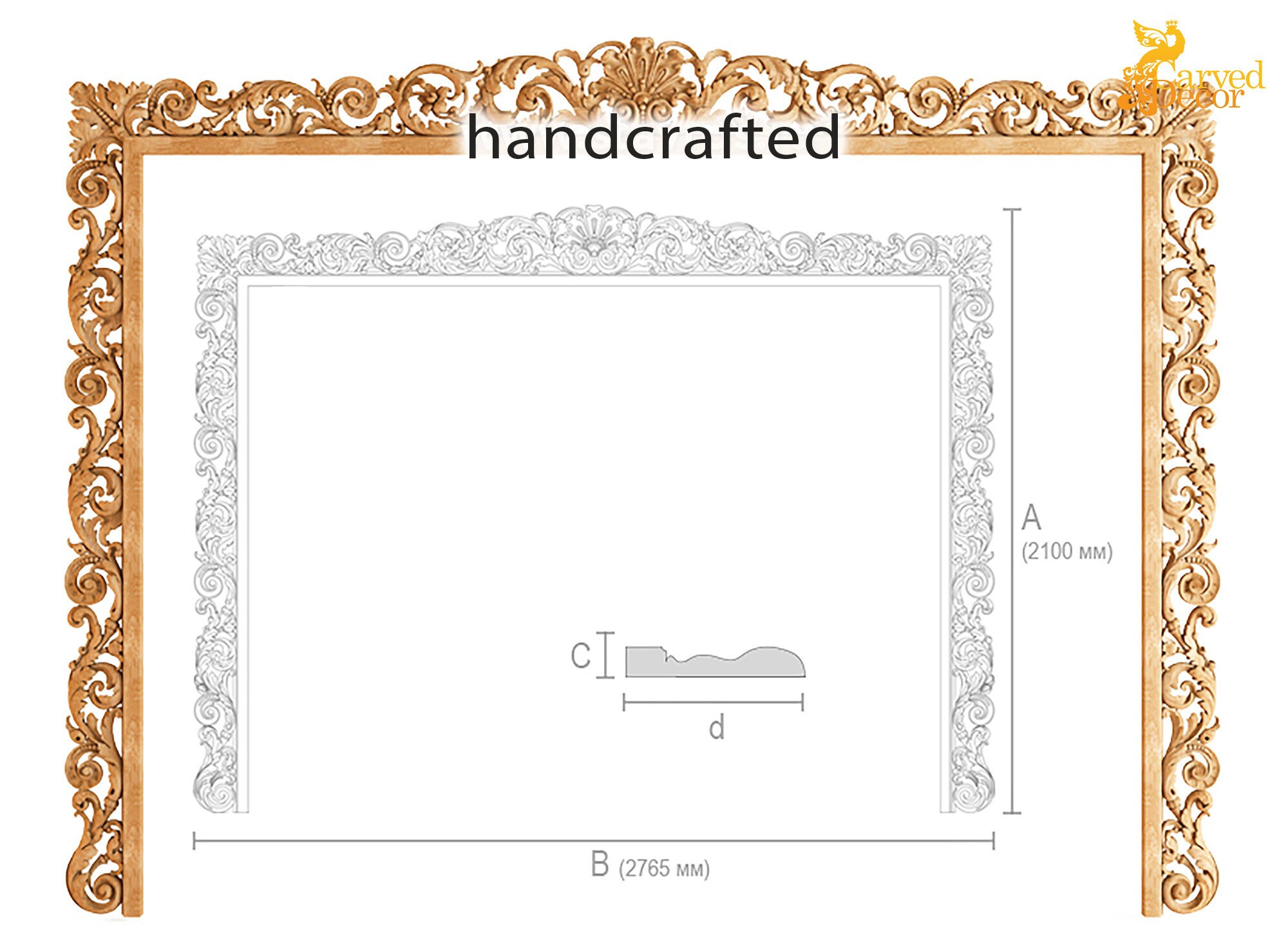 Baroque TV Zone Frame Unfinished Frame Decoration for TV - Etsy