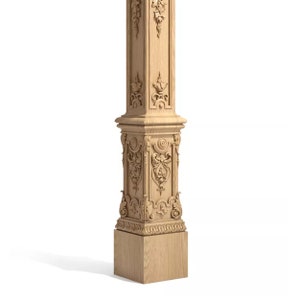 Antique Carved Box Newel Post Wood With a Floral Ornament - Etsy