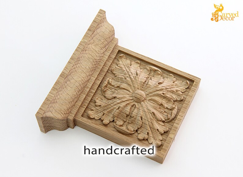 Classic Wood Column Capital With Carved Rosette - Etsy