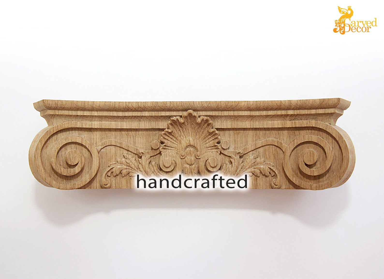 Pilaster Wood Capital Shell Baroque Wooden Capital | Etsy