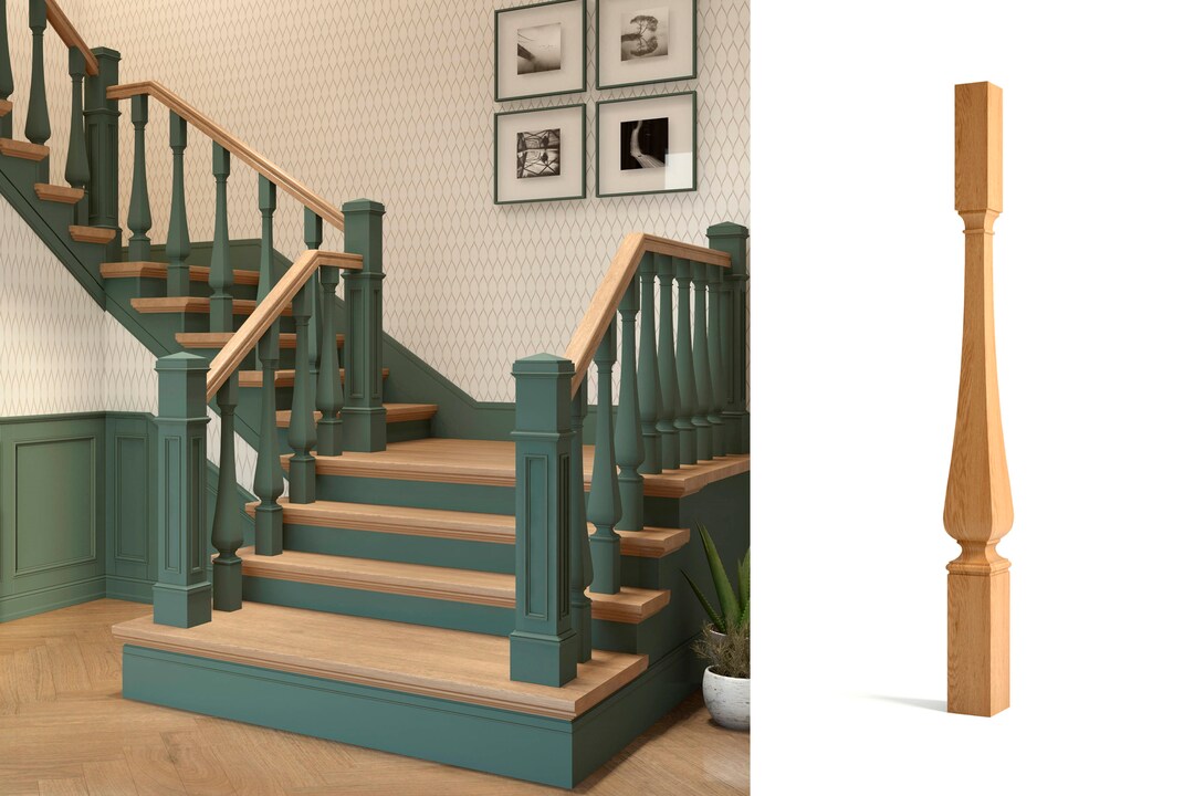 Square Tapered Natural Wood Balusters - Etsy