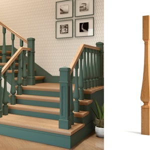 Square Tapered Natural Wood Balusters - Etsy