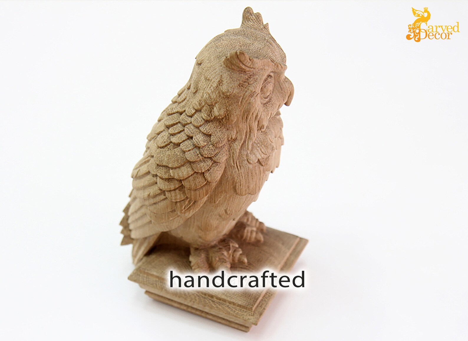 Owl Wood Carving 10 Carved Wood Owl Owl Wooden Finial - Etsy