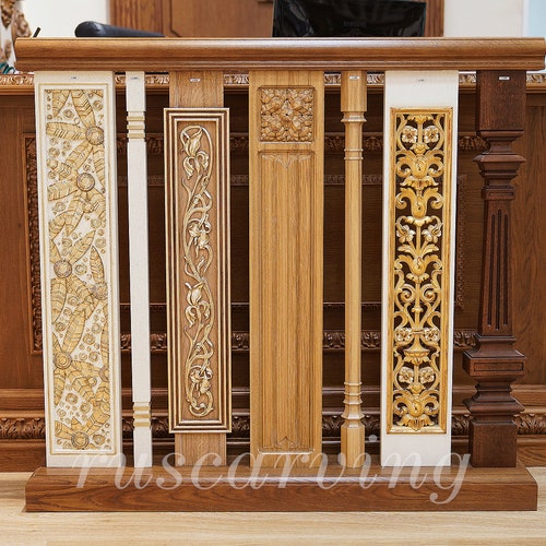 Carved Wood Balusters for Unique Staircase - Etsy