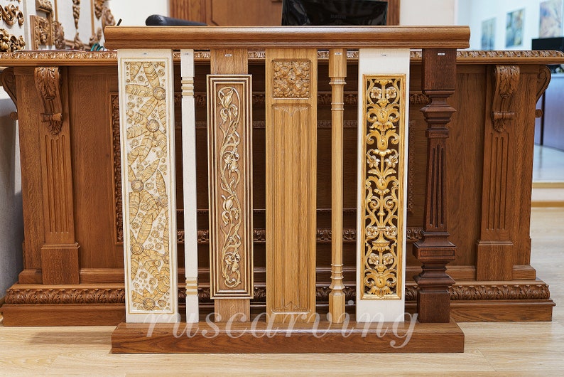 Carved Wood Balusters for Unique Staircase - Etsy