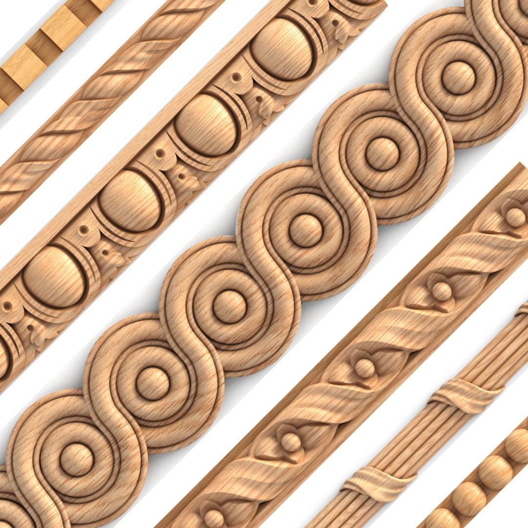 Narrow Decorative Wood Mouldings 78", Carved Moldings, Ornate Moldings ...