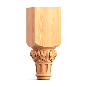 Fluted Furniture Legs From Solid Oak With Acanthus Leaves (1 Pc.) - Etsy