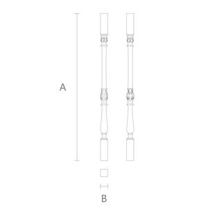 Indoor Stair Baluster Smooth Carved, Floral Staircase Spindle From Oak ...