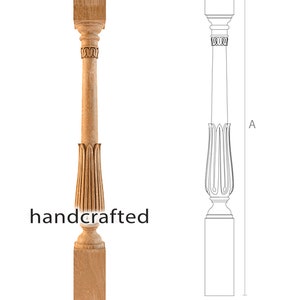 Decorative round post for stairs Floral newel post | Etsy