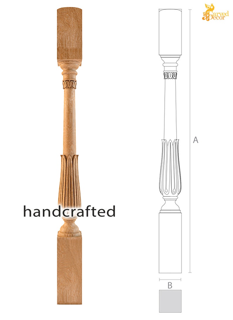 Decorative Round Post for Stairs Floral Newel Post - Etsy