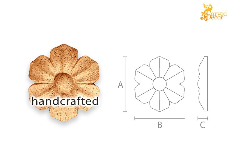 Figured Flower Rosette Wooden Rosette Onlays - Etsy