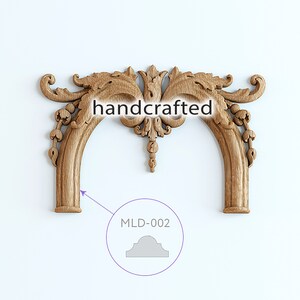 Large Onlay Arched Wooden Center Applique - Etsy