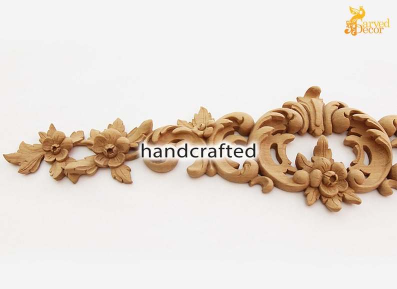 Floral Center Carved Wood Inlay for Cabinets Fireplace - Etsy