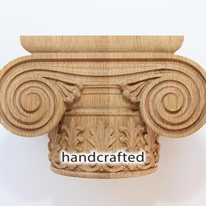 Wood Carved Column Base Oak Round Capital - Etsy