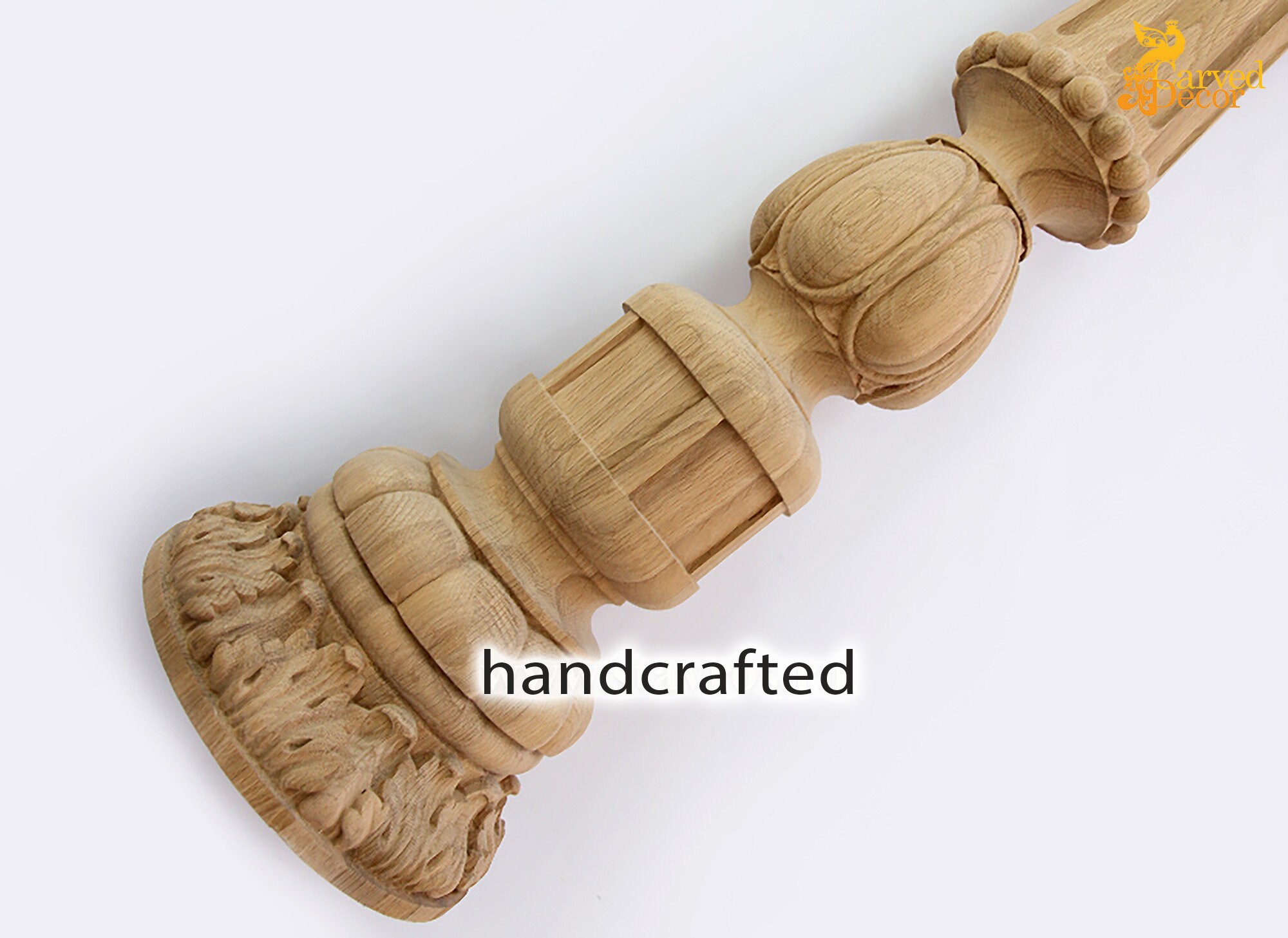 Ornate Round Newel Post Wooden Staircase Decorative Post | Etsy