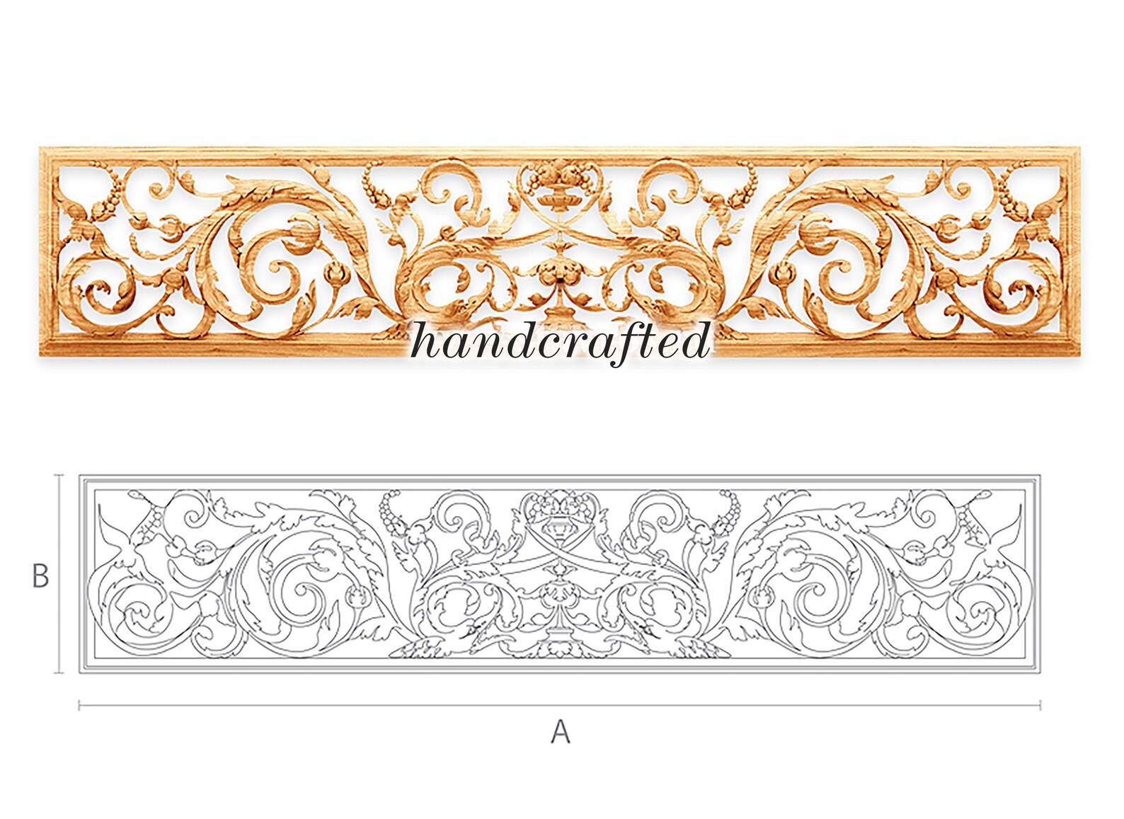 King Size Bed Wooden Headboard 72 Carved Wood Panel - Etsy