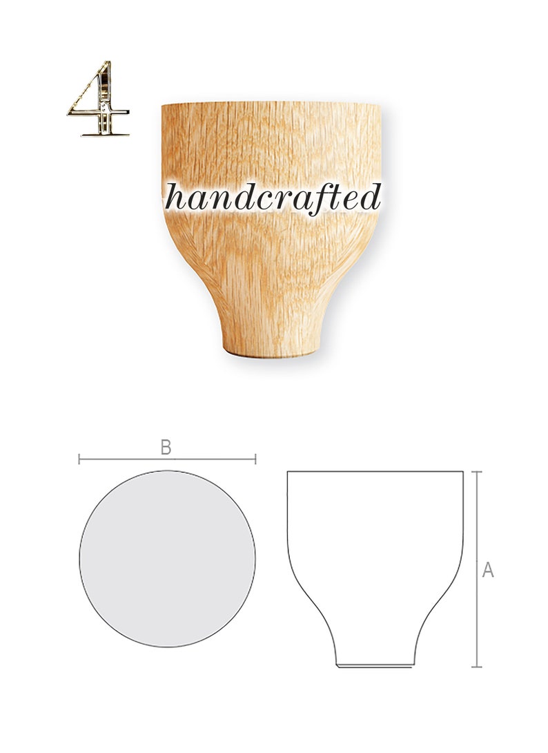 Round Oak Small Furniture Legs Carved Unfinished Sofa Leg | Etsy