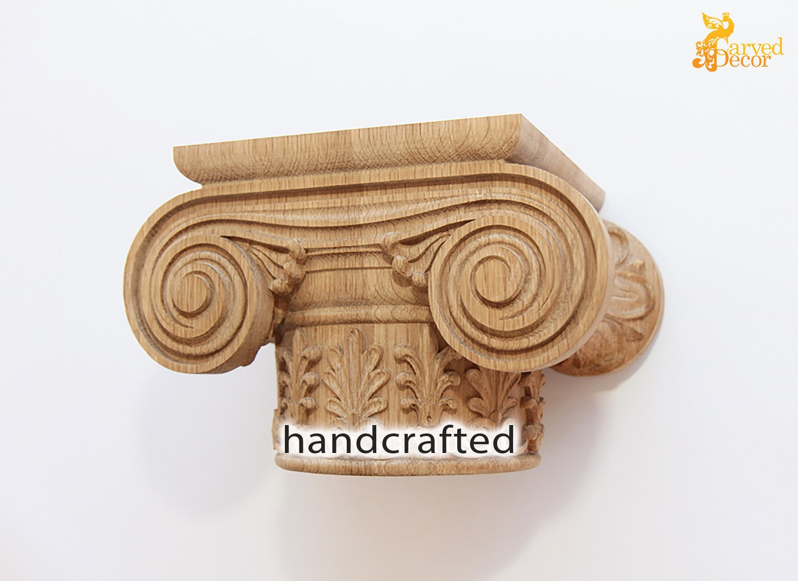 Wood Carved Column Base Oak Round Capital - Etsy