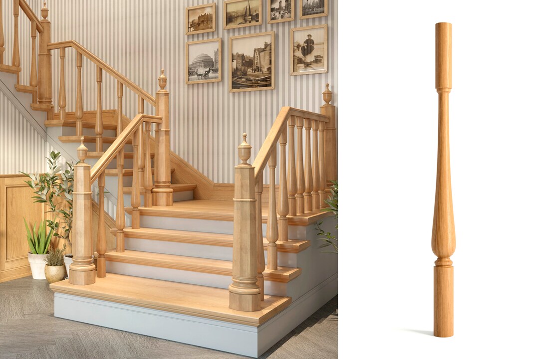Round Classic Solid Wood Staircase Balusters - Etsy
