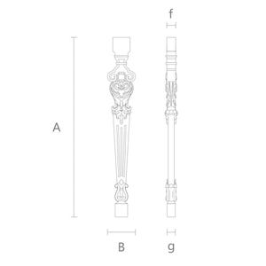 Carved Wood Baluster With Acanthus, Decorative Wooden Spindle for ...