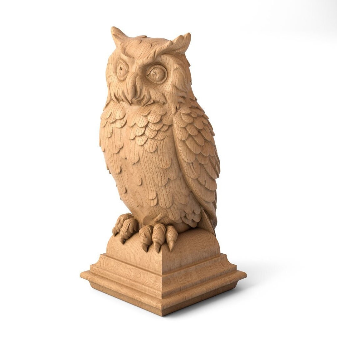 10 Owl Wooden Finial for Staircase Newel Post, Owl Finial Bed Post, Owl ...
