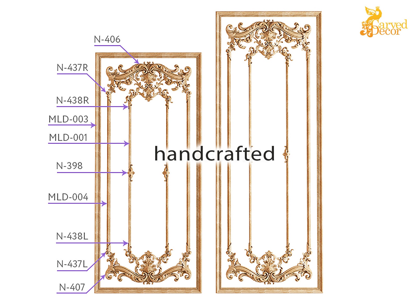 Ornate Applique Decorative Wood Wall Onlay Trim | Etsy