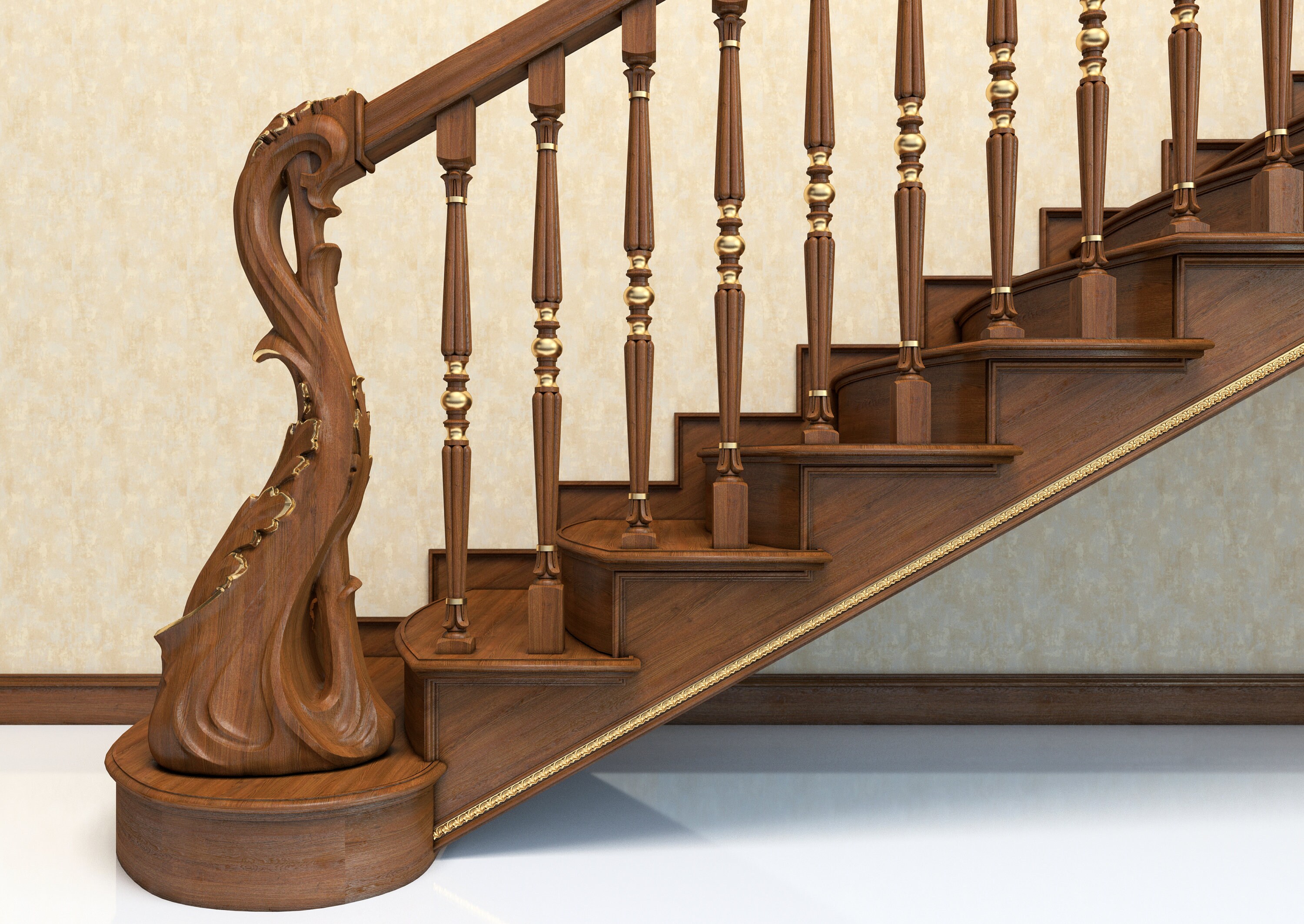 Unfinished Classic Baluster Embossed Wooden Spindle for - Etsy