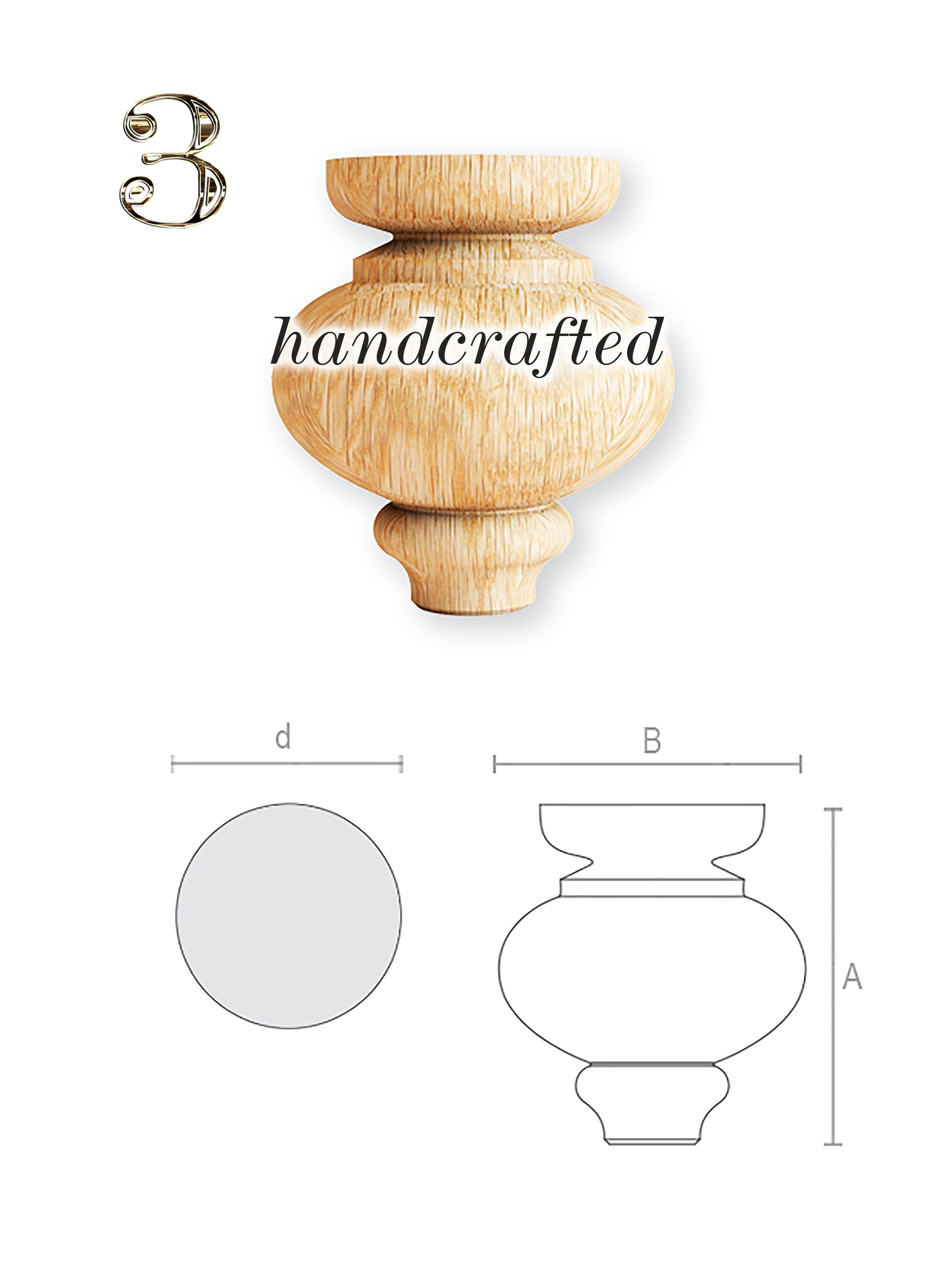 Set of four legs Furniture Hardwood round miniature legs | Etsy