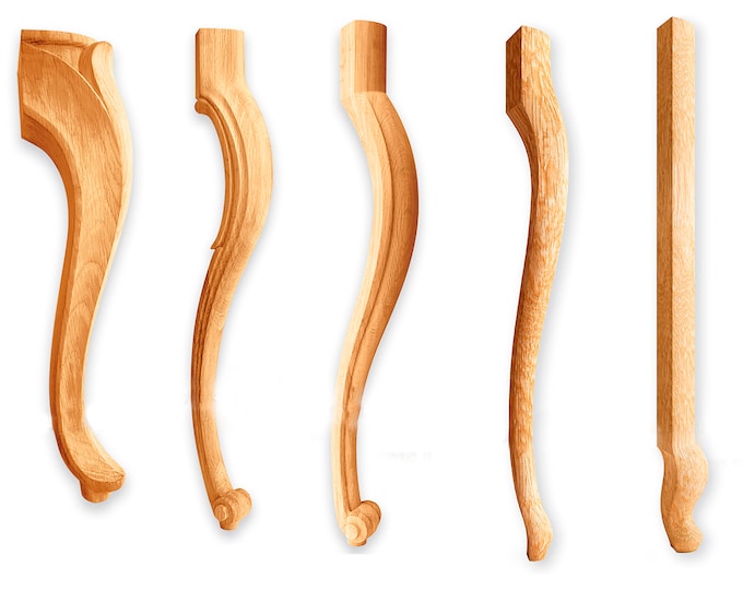 Cabriole Wooden Table Legs, Queen Anne Style Table Legs - Etsy