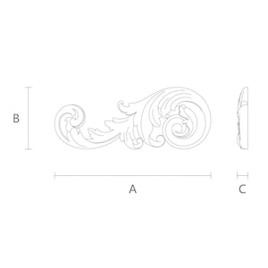 Acanthus Wooden Scroll Onlay, Decorative Scroll Applique, LEFT - Etsy