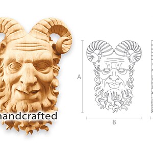 Carved Wood Face of Satyr Sculpture Faun Satan Wall Art Decor - Etsy
