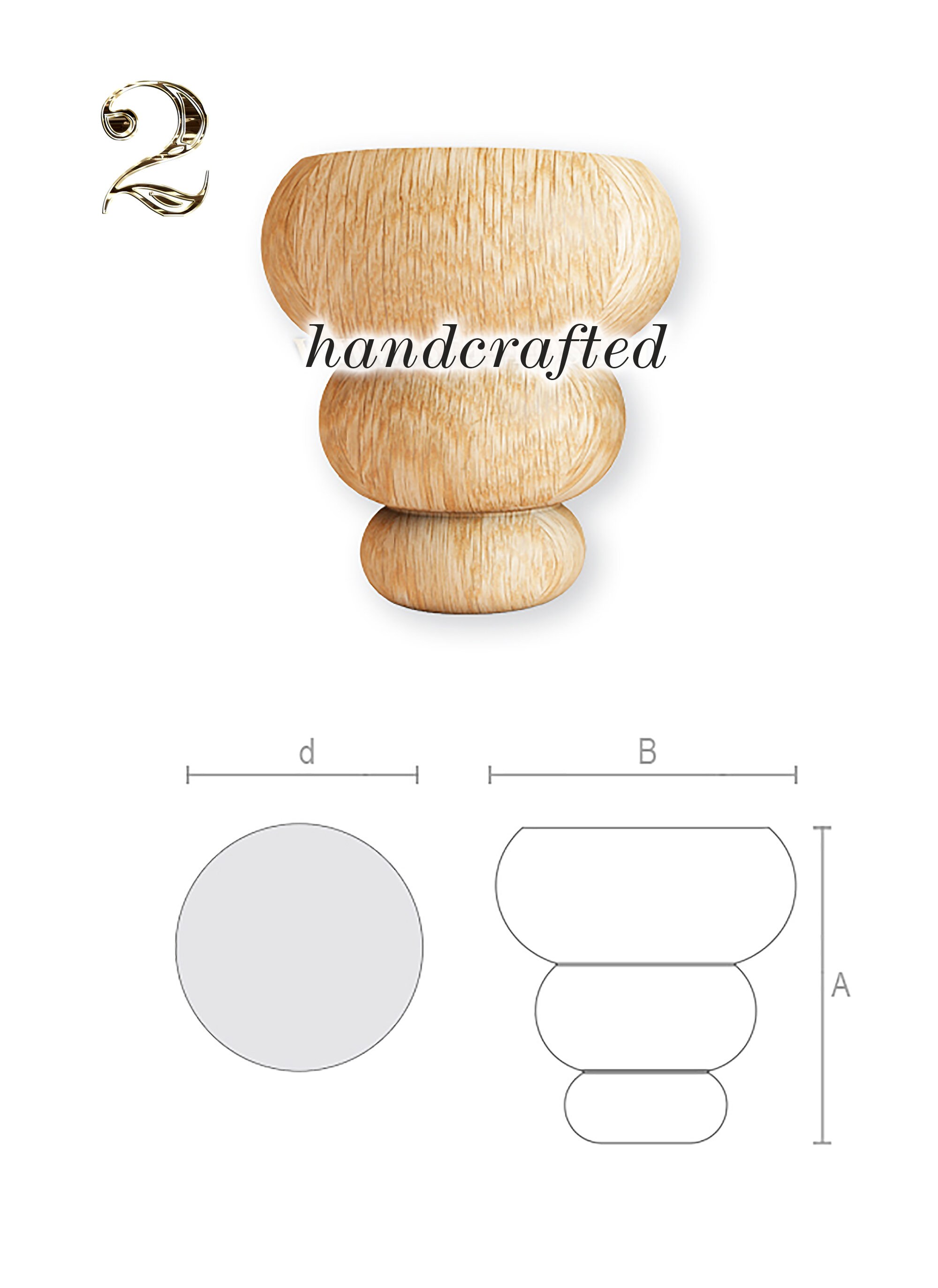 Set of four legs Furniture Hardwood round miniature legs | Etsy