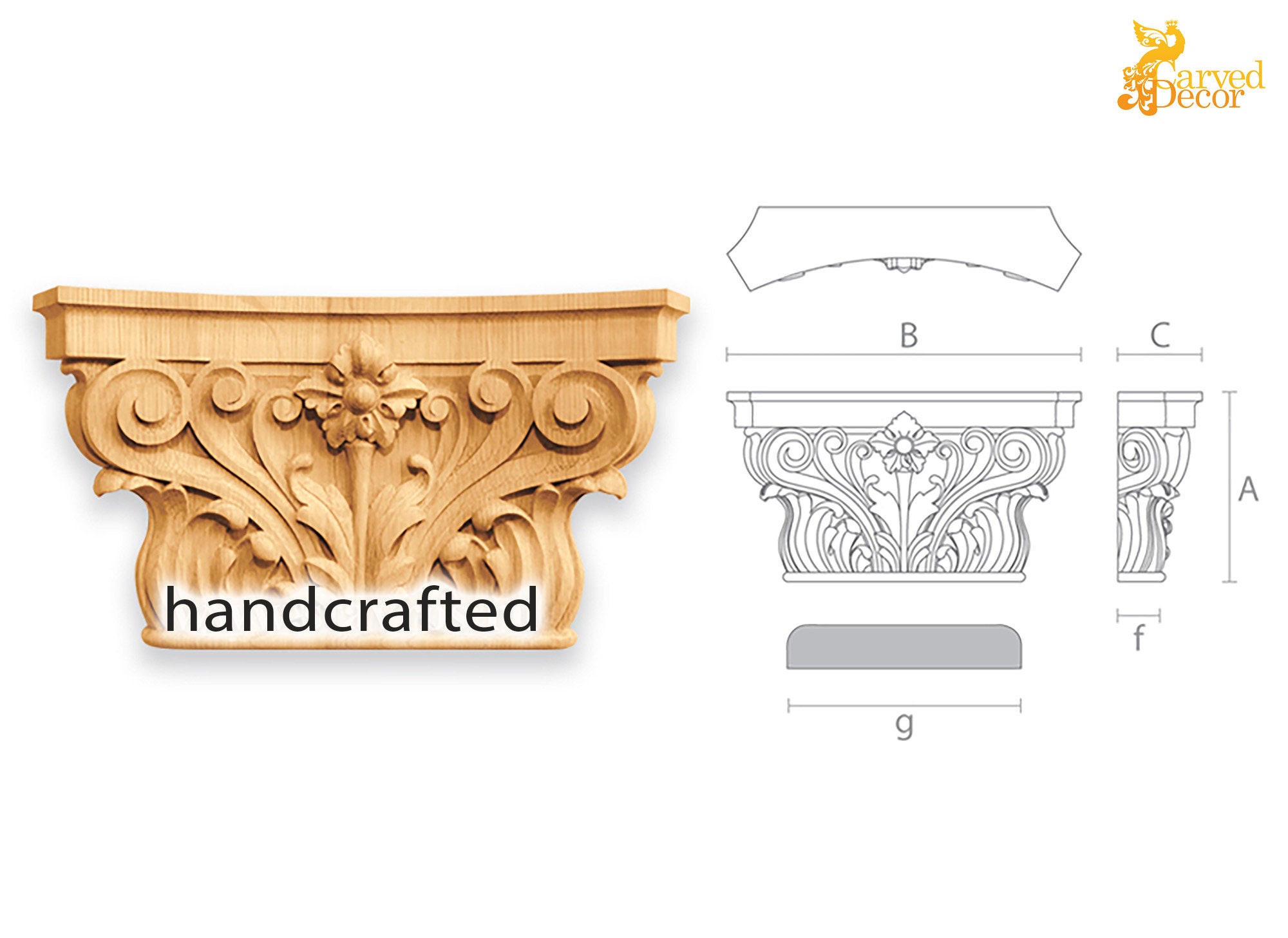 Architectural Wood Column Corinthian Style Capital Perfect | Etsy