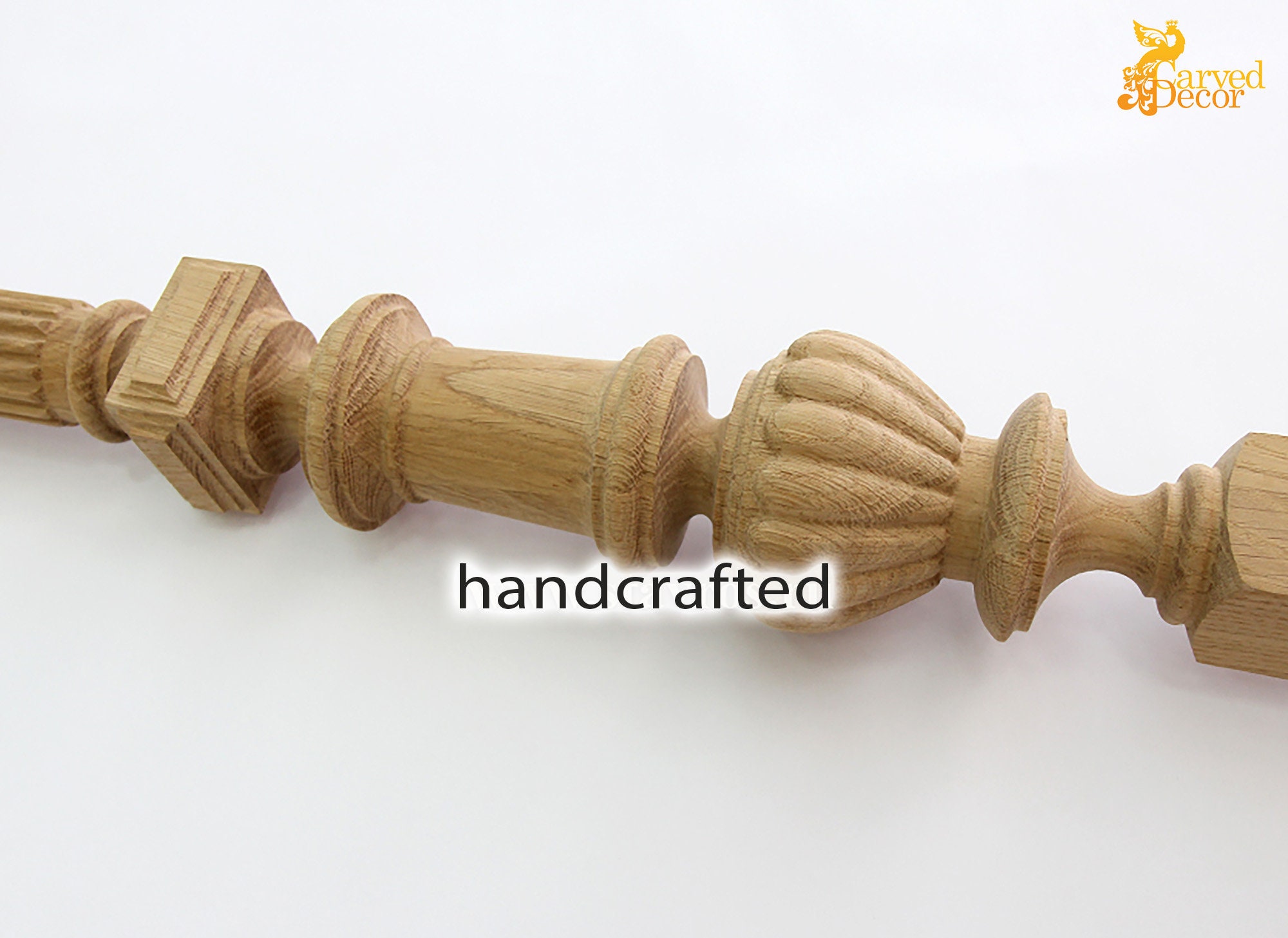 Figured Wooden Baluster for Stairs Hand-carved Spindle - Etsy
