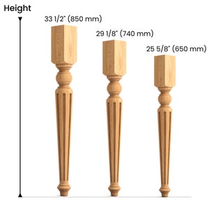 Square Top Furniture Legs Reeded Tapered From Solid Oak Colonial - Etsy