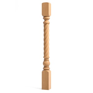 Twisted Newel Post for Stairs 47" (4"x4"), Oak Newel Post Classic - Etsy