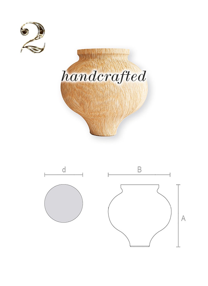 Round Oak Small Furniture Legs Carved Unfinished Sofa Leg | Etsy