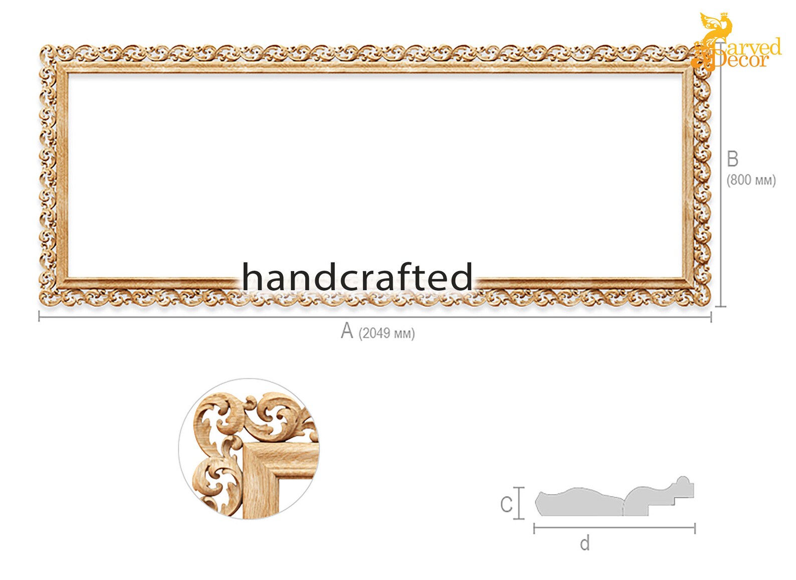 Carved Classical Mirror Frame With Leaves Floral Mirror Trim - Etsy