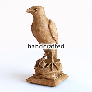 Newel Post Topper Bird Carving Wooden Post Cap Hawk Wood - Etsy