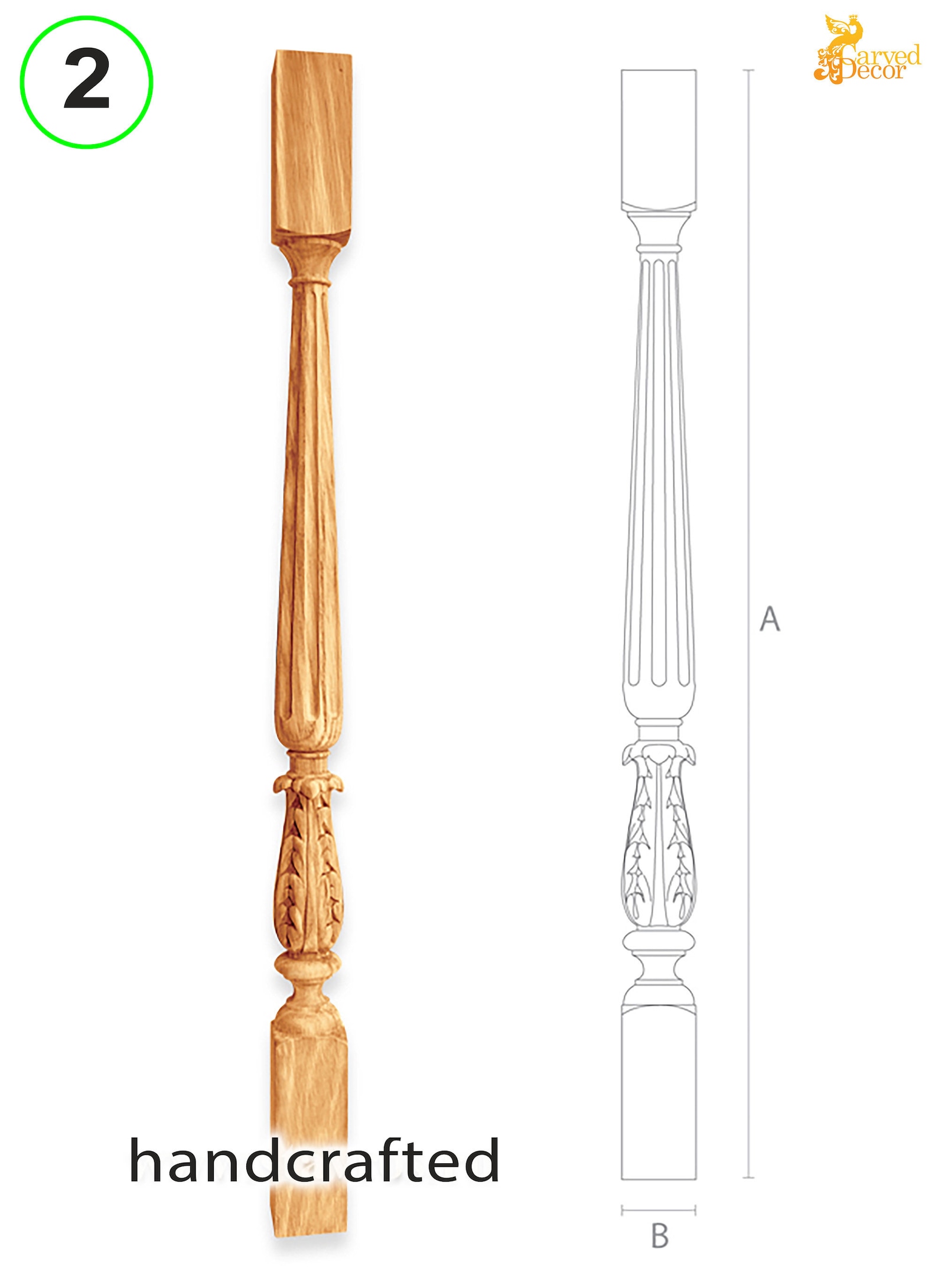 Carved Wooden Balusters for Staircase, Stair Banister - Etsy