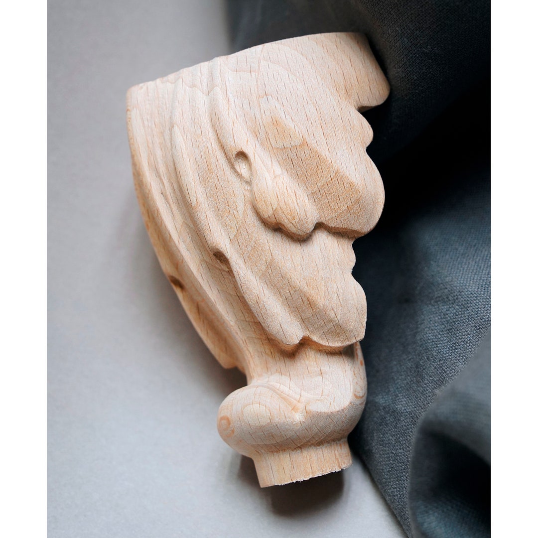 Carved Furniture Leg in the Shape of an Acanthus Leaf Made From Natural ...