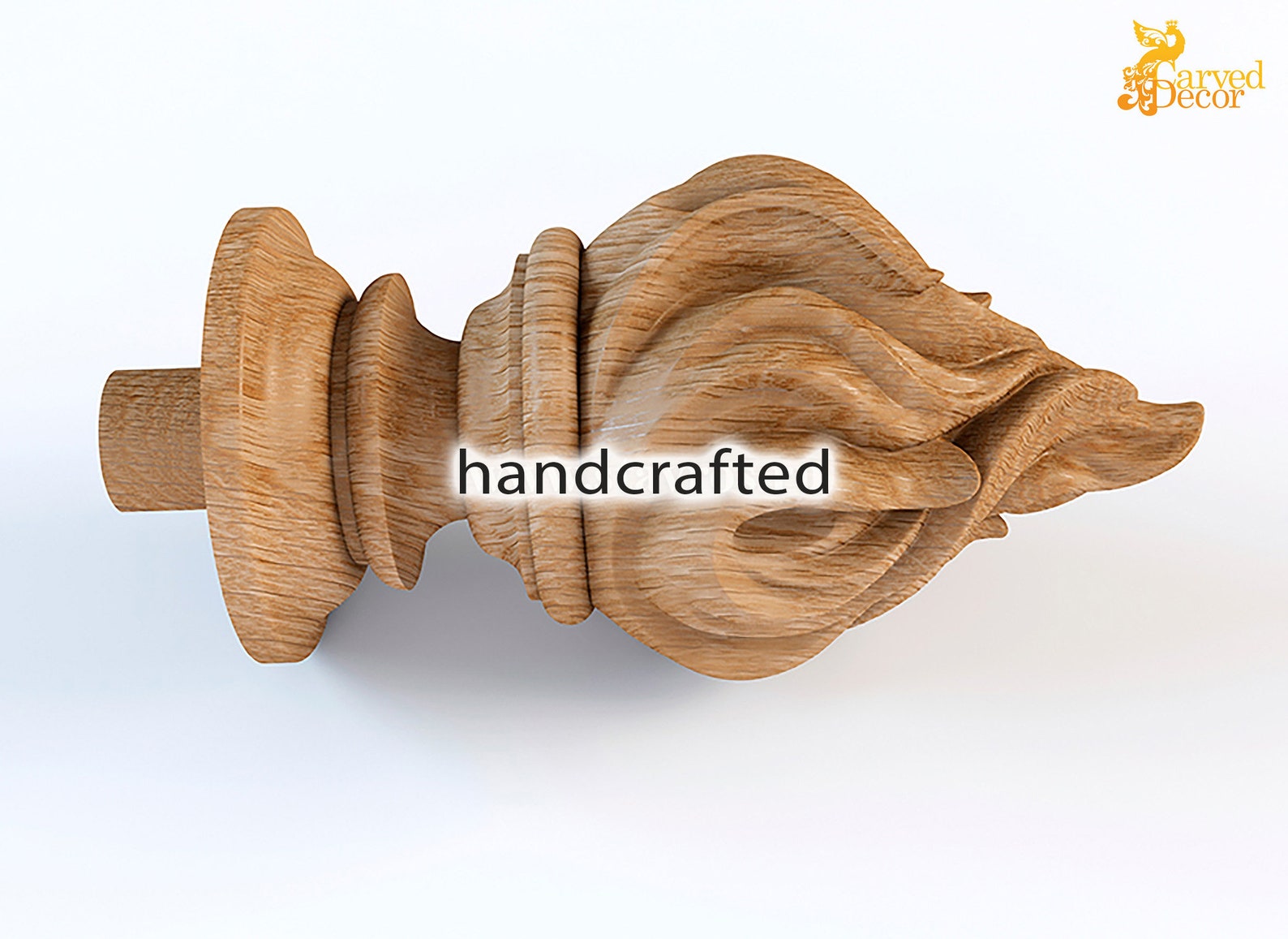 Hand Carved Finial Flame Empire Style Newel Post Finial | Etsy